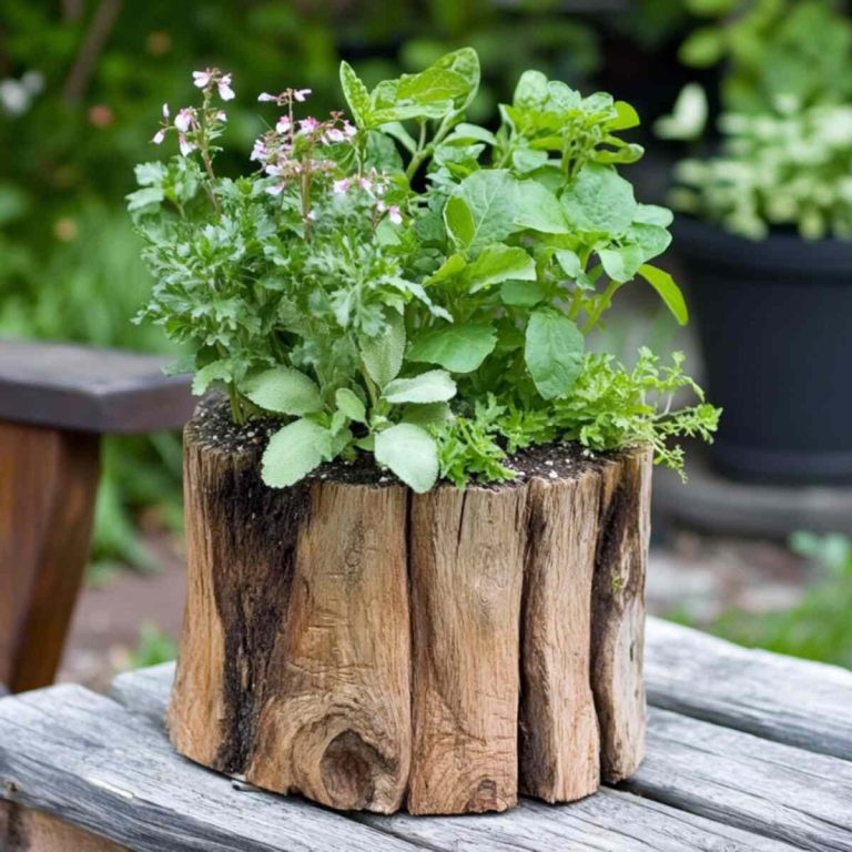 19 Best Tree Stump Planter Ideas You Need to Try This Season