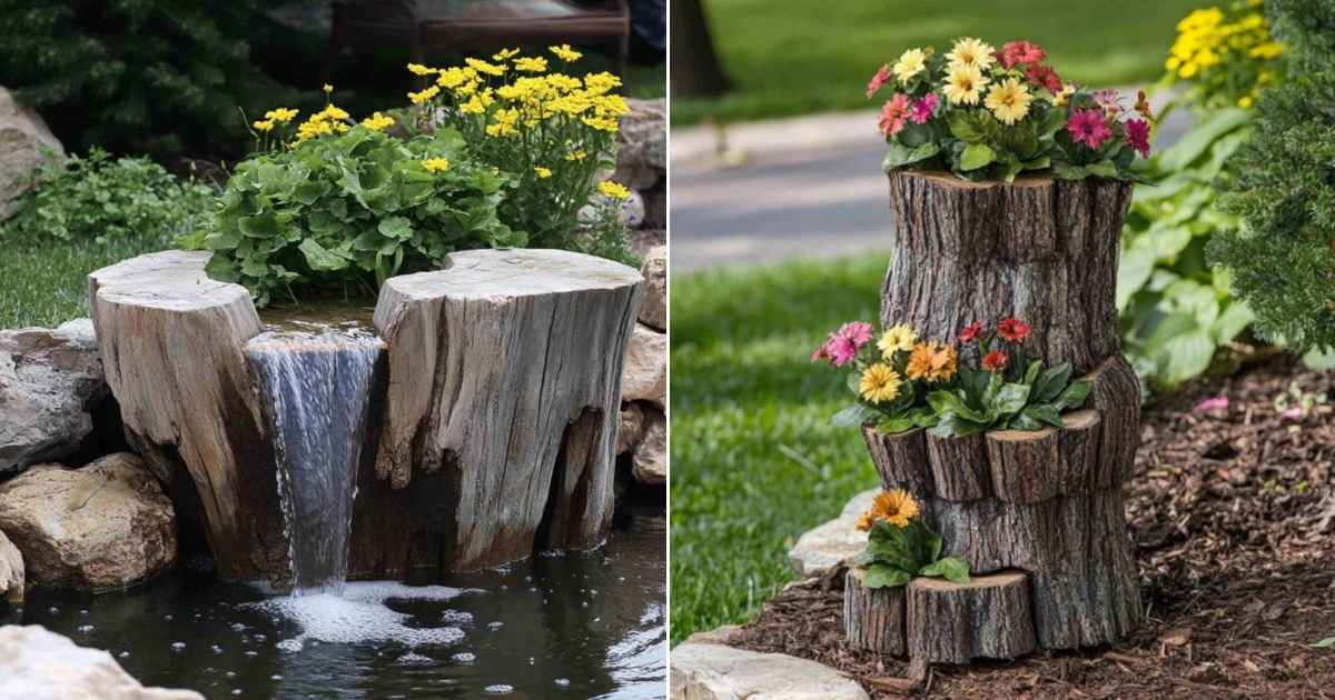 19 Best Tree Stump Planter Ideas You Need to Try This Season