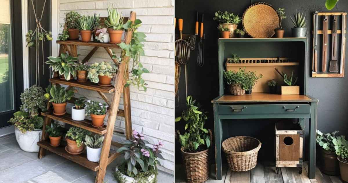 18 Brilliant Upcycled Furniture Garden Ideas - Bloomy Heaven
